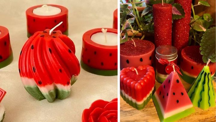 27 مدل شمع با طرح هندوانه برای یلدای 1403؛ ایدههایی متفاوت مجله اکالا